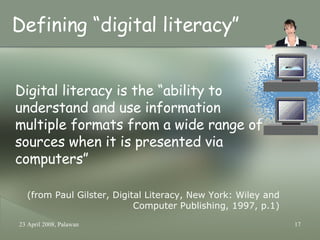 Information Literacy And Digital Literacy: Life Long Learning ...
