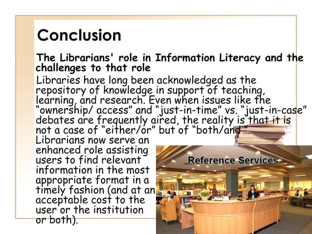 Information Literacy: Implications for Library Practice