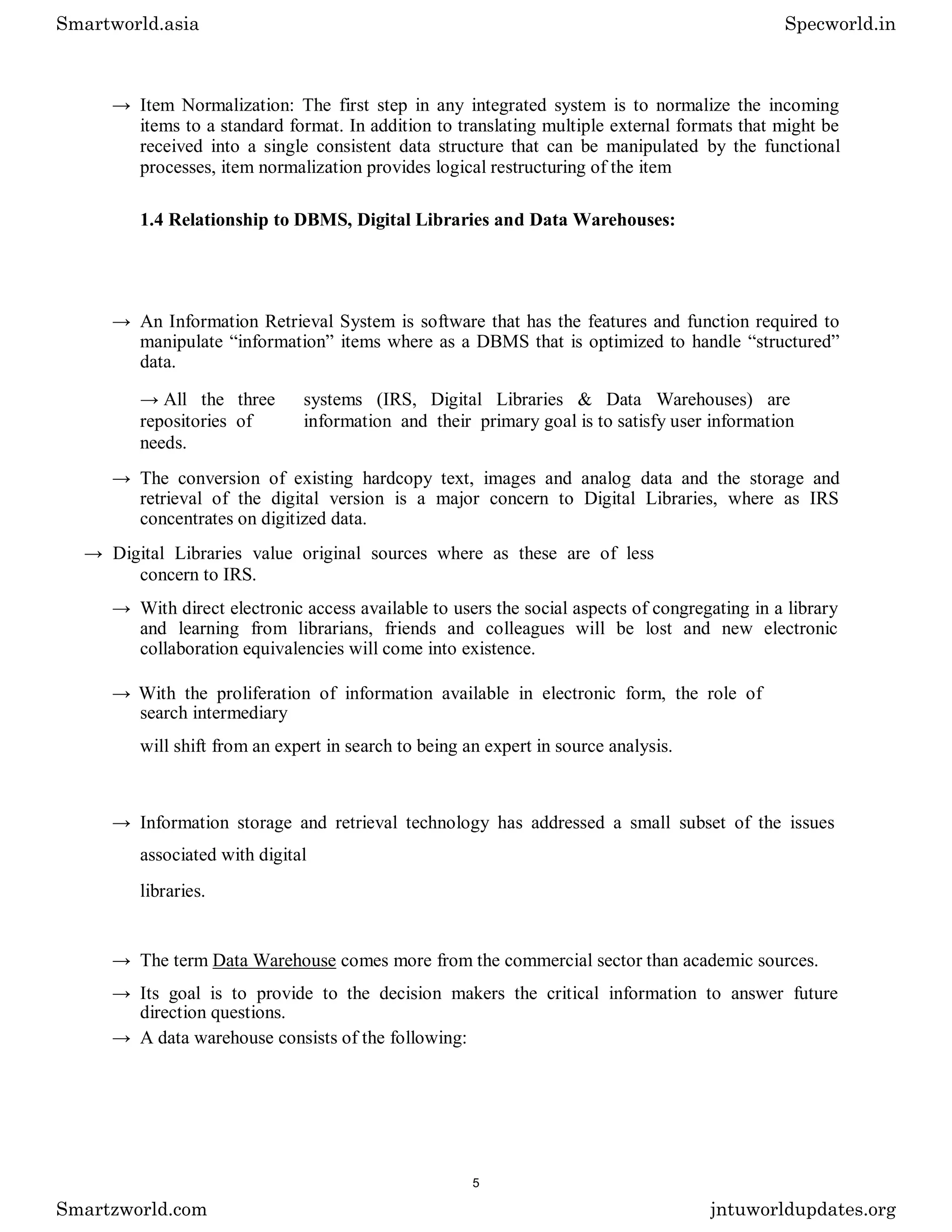 Information Retrieval Systems Notes Pdf Databases Computer Software And Applications