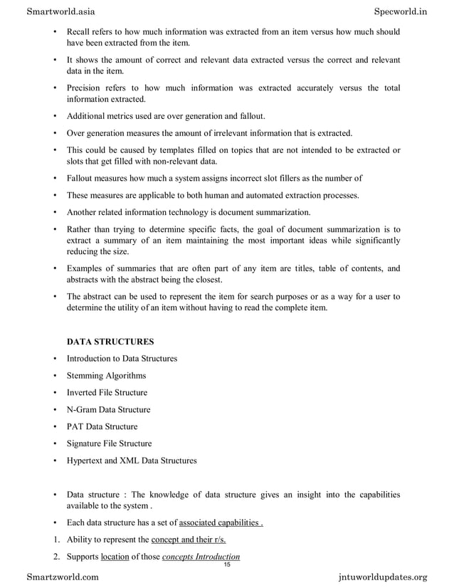 Information Retrieval Systems Notes Pdf Databases Computer Software And Applications