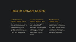 Information-security and best pracrices tools for the enhanced security of softwares | PPT