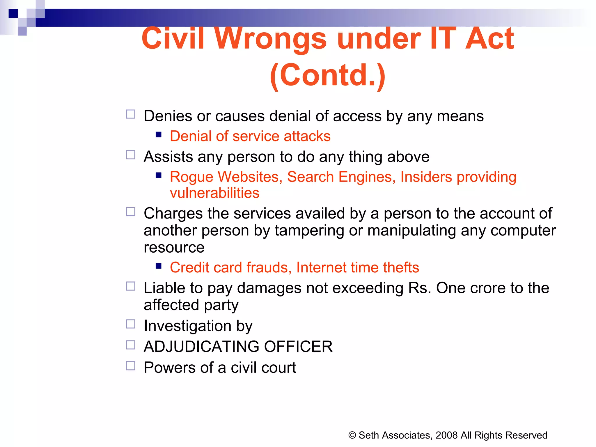Information technology-act 2000- an overview-sethassociatesppt | PPT