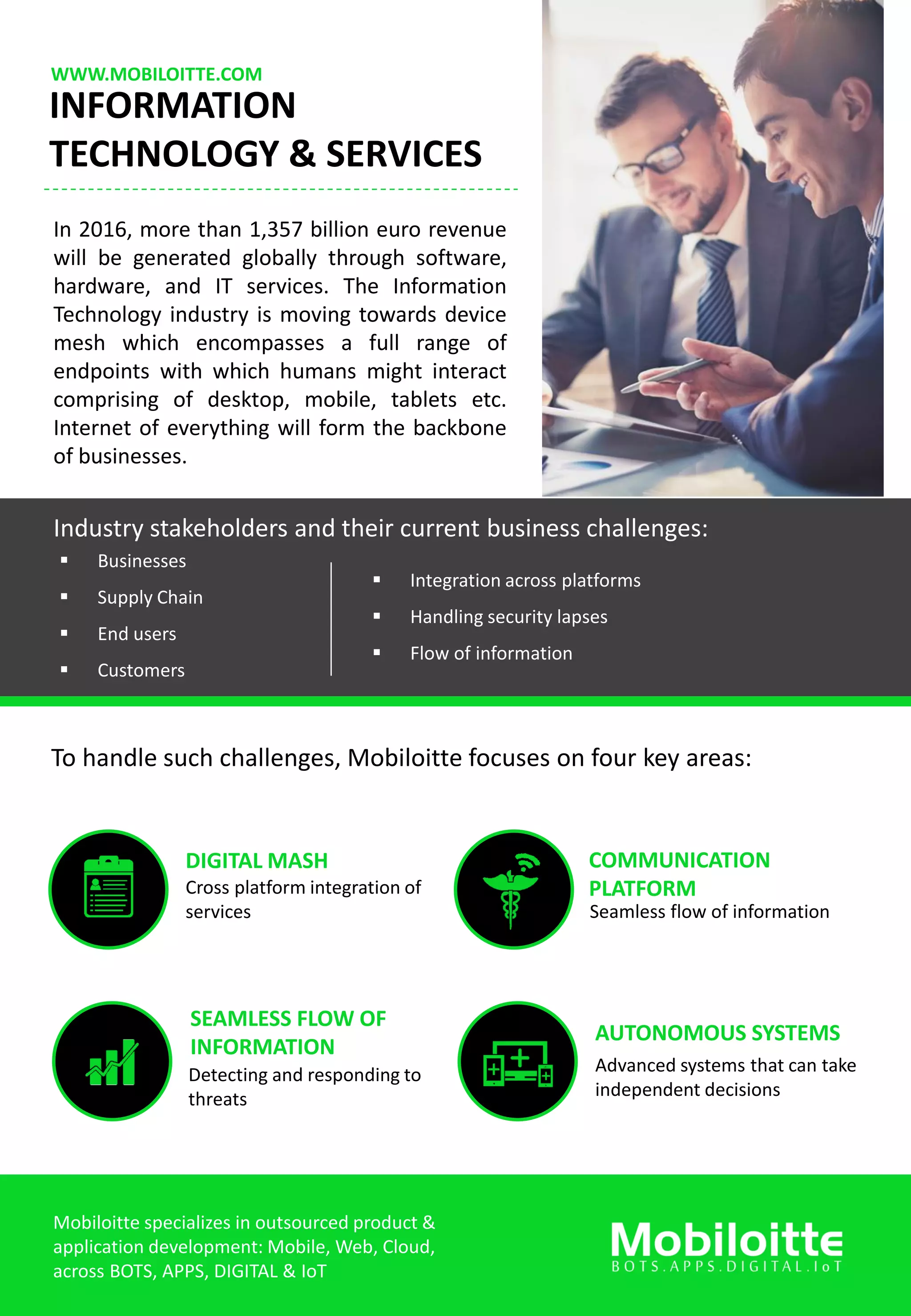 Information Technology and Services Flyer - Mobiloitte | PDF