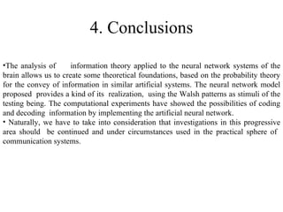 Information updated and conveyed by the neural network systems | PPT
