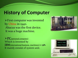 Information about computer | PPTX