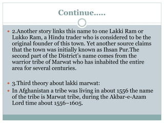 Information about lakki marwat history area climate culture famous food ...