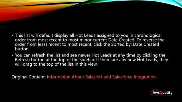 Information About Salesloft And Salesforce Integration Pptx