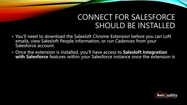 Information About Salesloft And Salesforce Integration Pptx