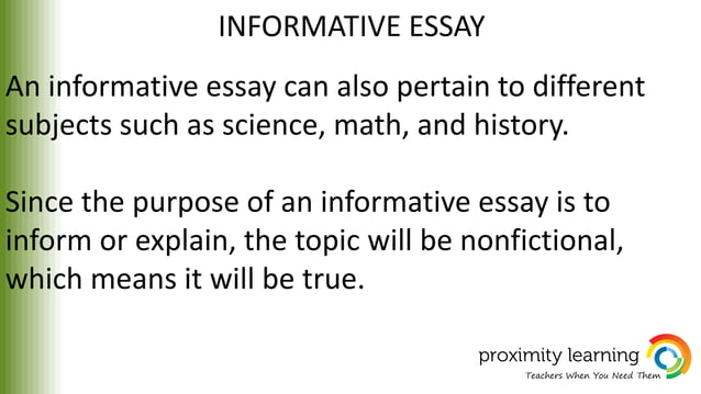 Informational essay | PPTX | Educational Assessment | Education