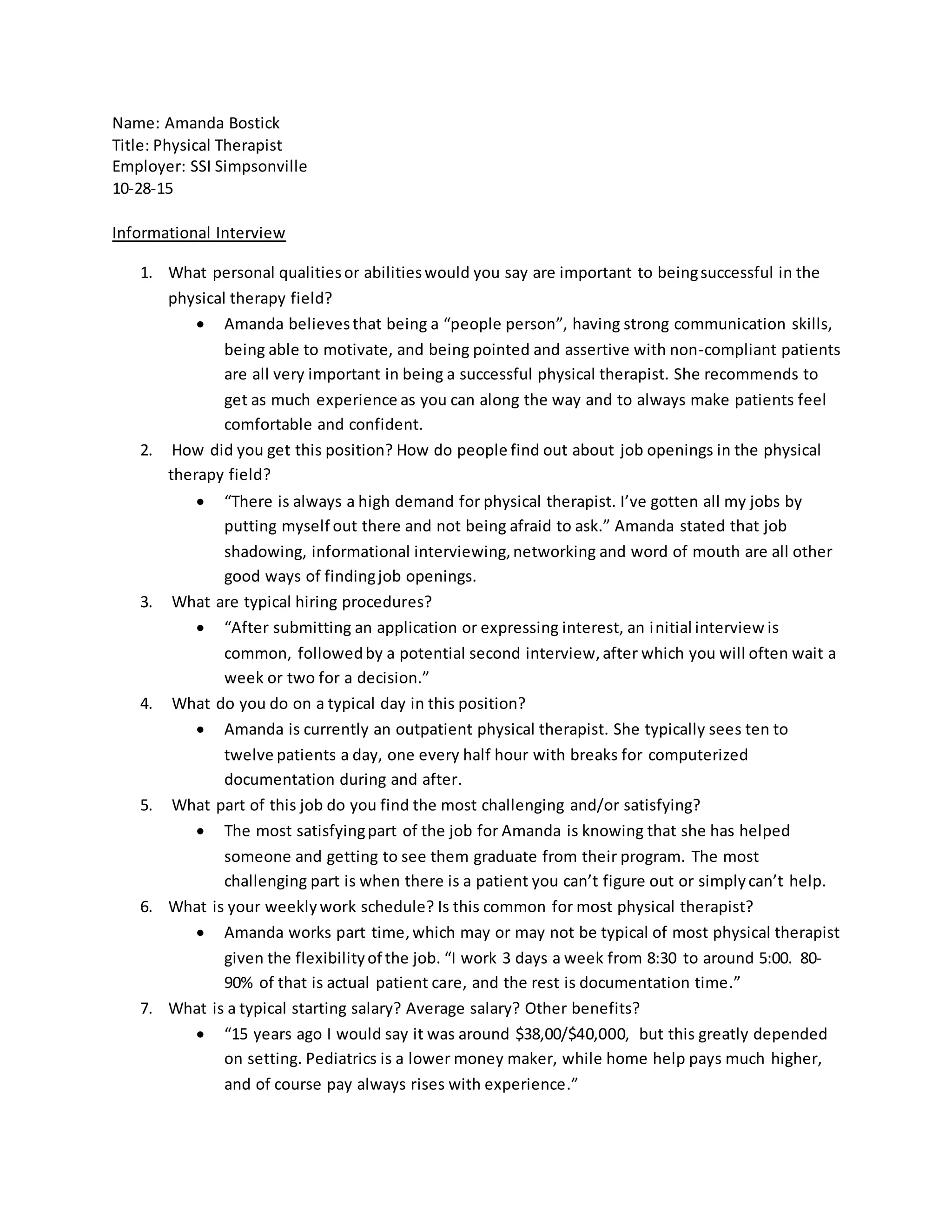 Informational interview | PDF