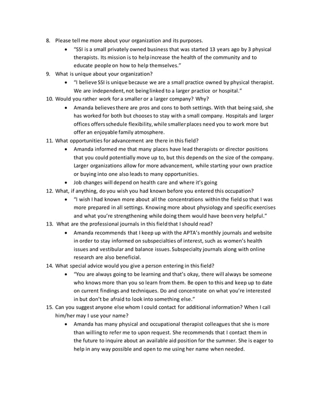 Informational interview | PDF