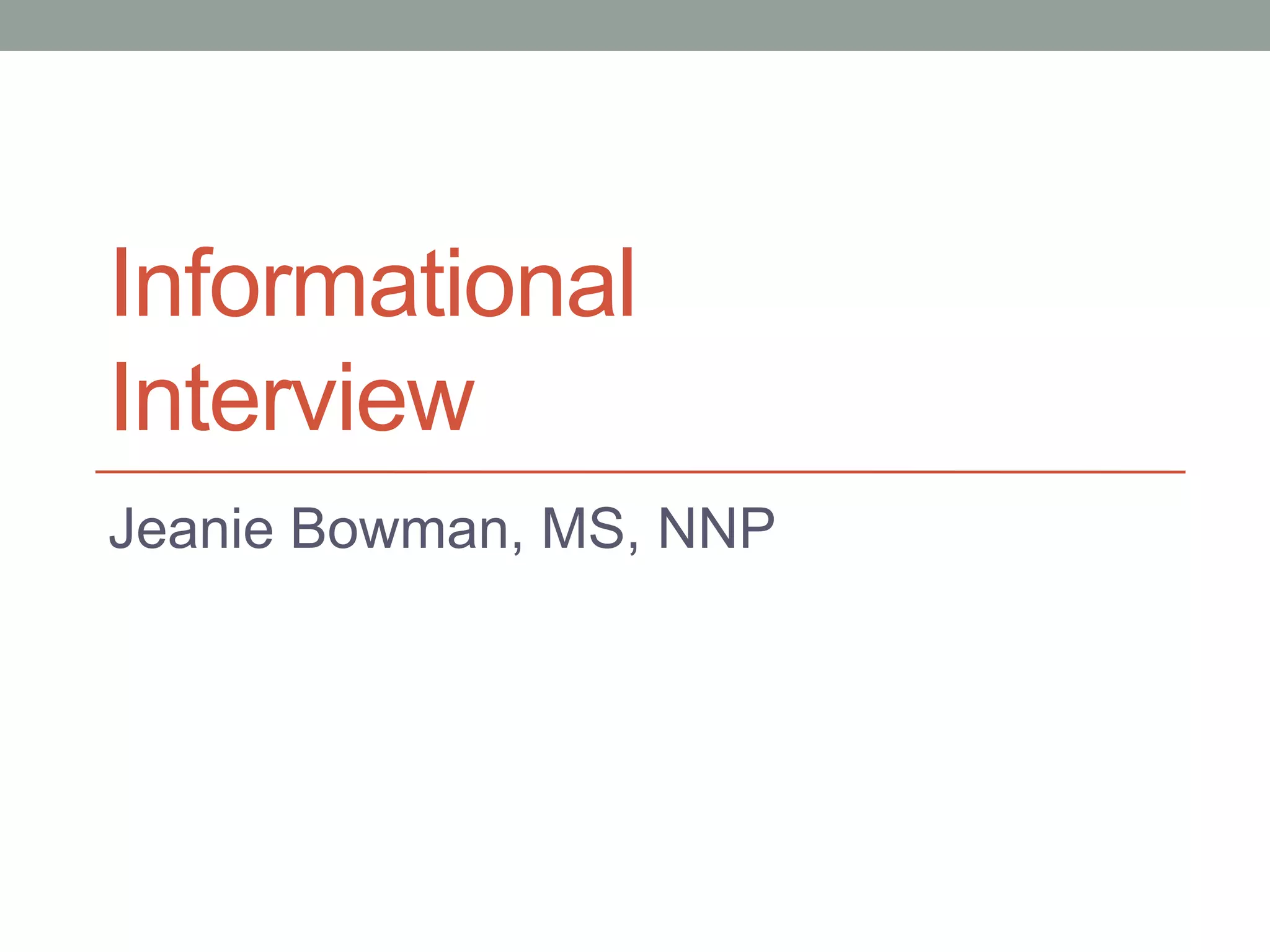 Informational interview | PPTX