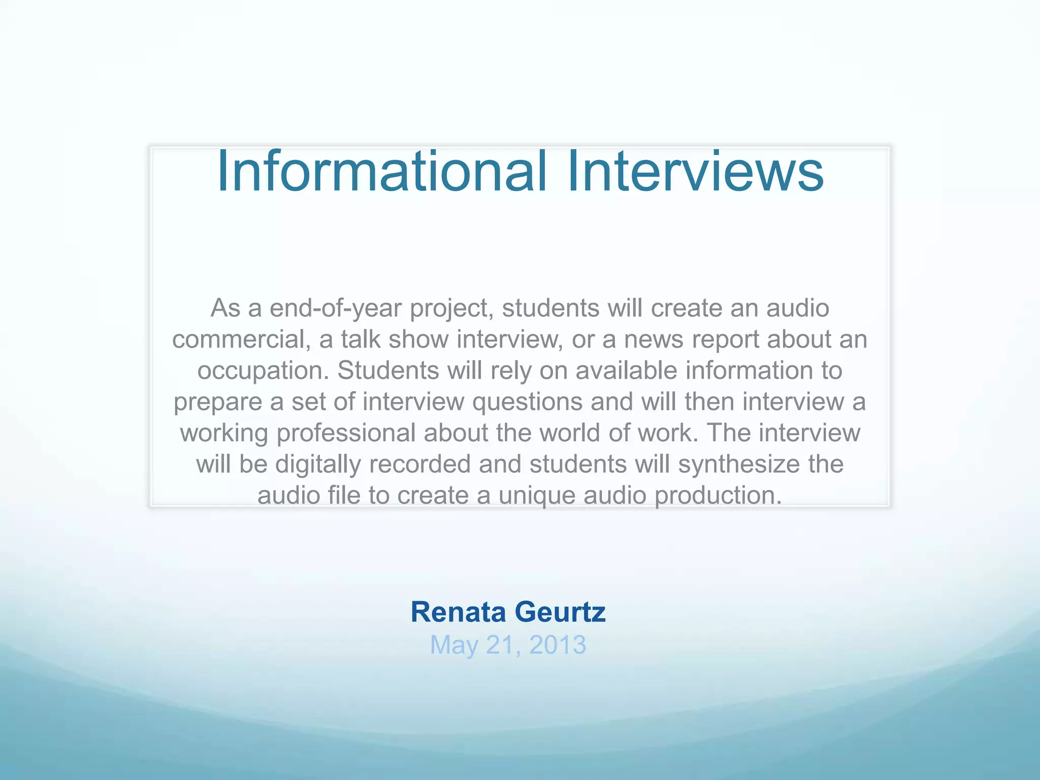 Informational interview lesson plan | PPT
