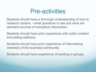 Informational interview lesson plan | PPTX