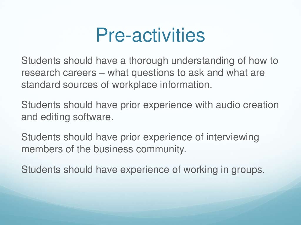 Informational Interview Lesson Plan Informational Interview Lesson Plan