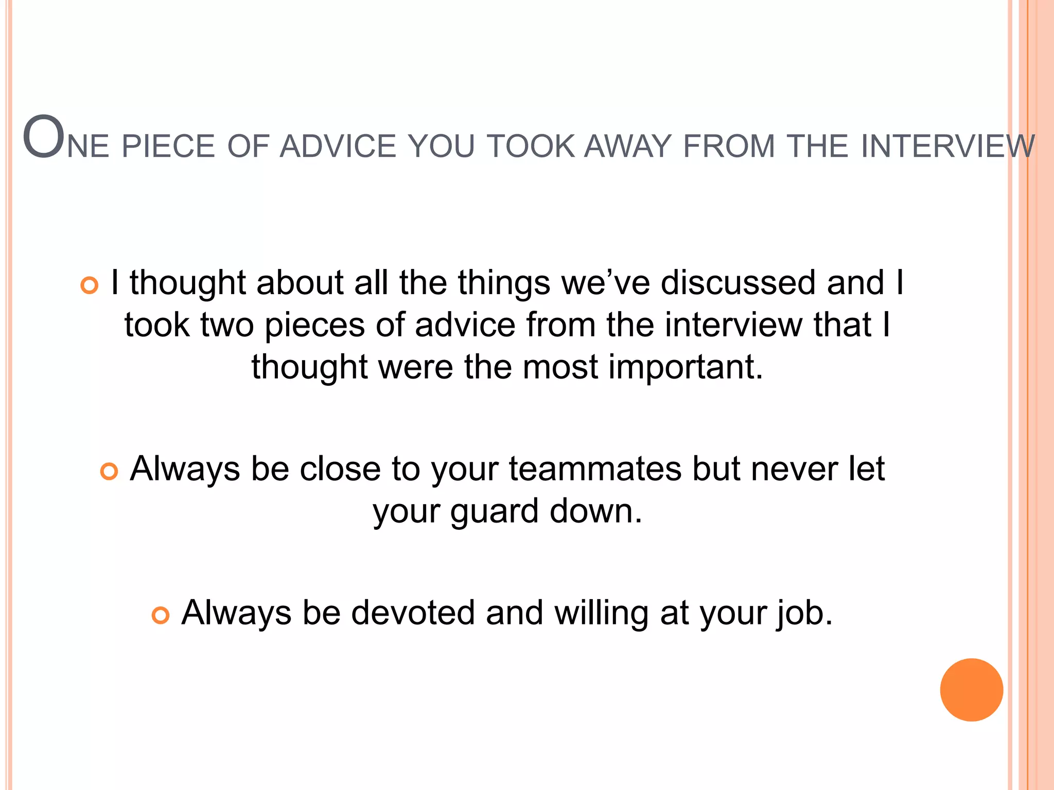 Informational interview report | PPTX