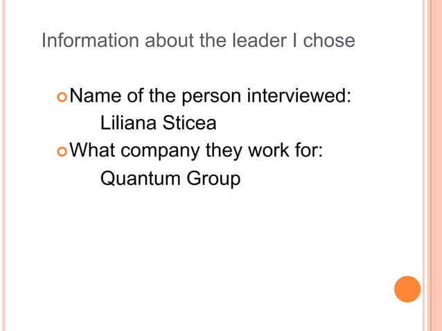 Informational interview report | PPTX | Information Services Industry ...