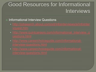 Informational Interviews Presentation | PPTX