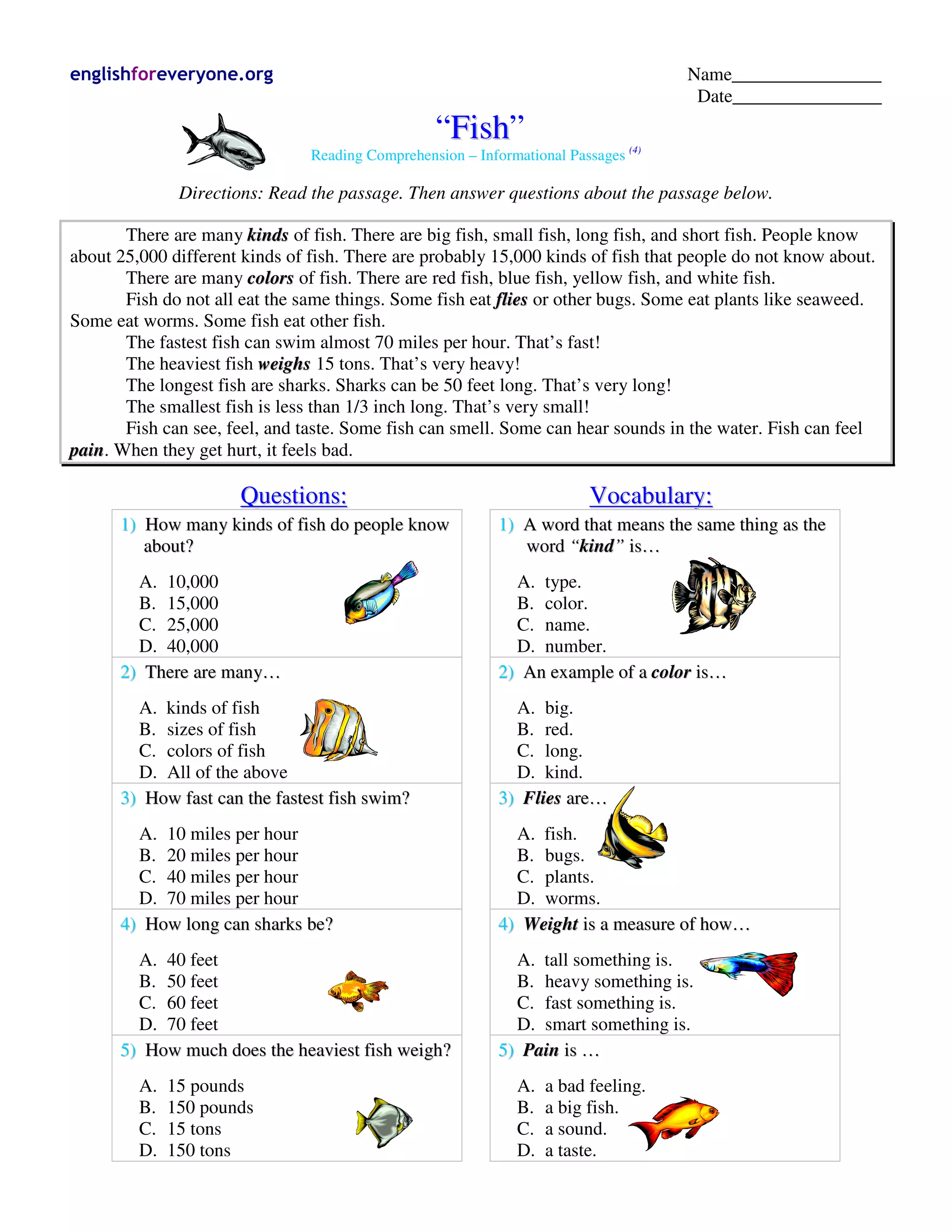 Informational passages rc fish | PDF