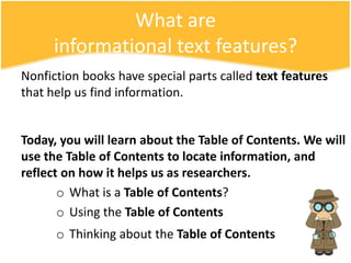Informational text features | PPT