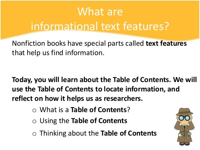 What Are Informational Text Features