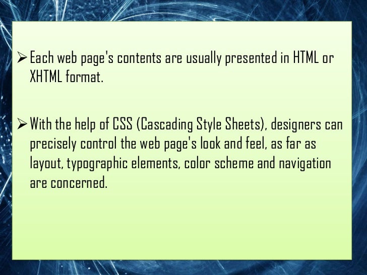 Informational web pages