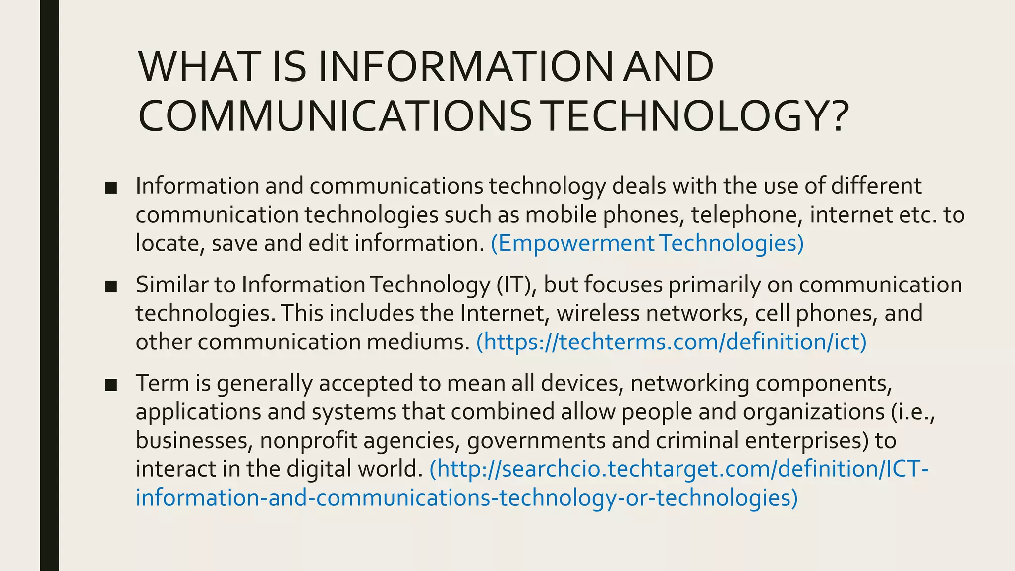Information and communications technology SHS | PPTX