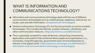 Information and communications technology SHS | PPTX