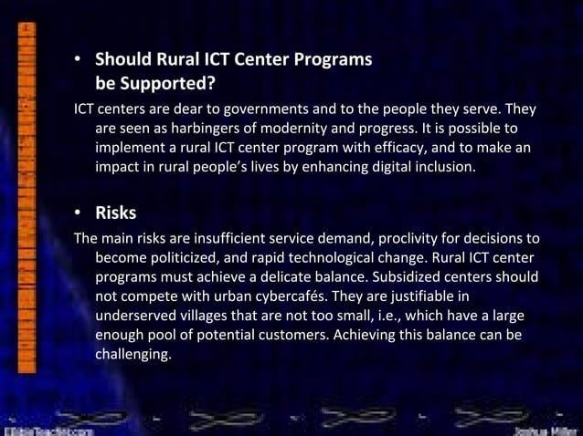 Information and Communication Technologies (ICT) for Rural Development ...