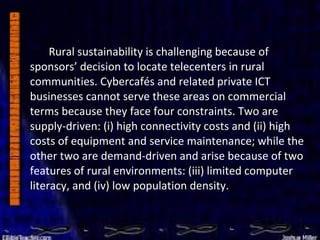 Information and Communication Technologies (ICT) for Rural Development ...