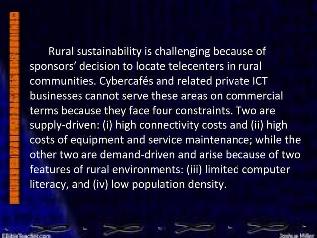 Information and Communication Technologies (ICT) for Rural Development ...