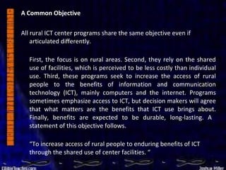 Information and Communication Technologies (ICT) for Rural Development ...