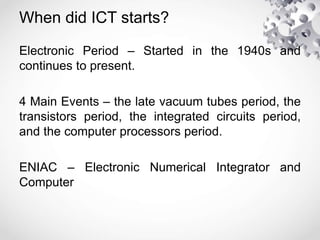 Information and communication technology | PPTX