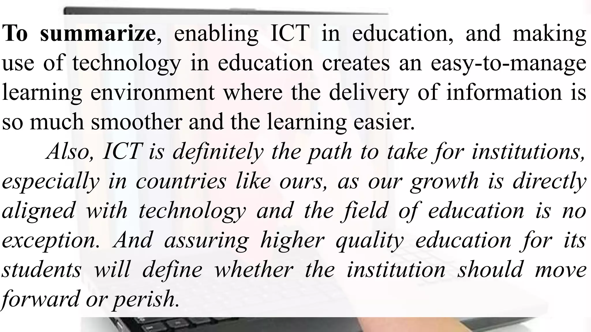 Information and Communication Technology in Education | PPTX