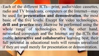 Information and Communication Technology in Education | PPTX