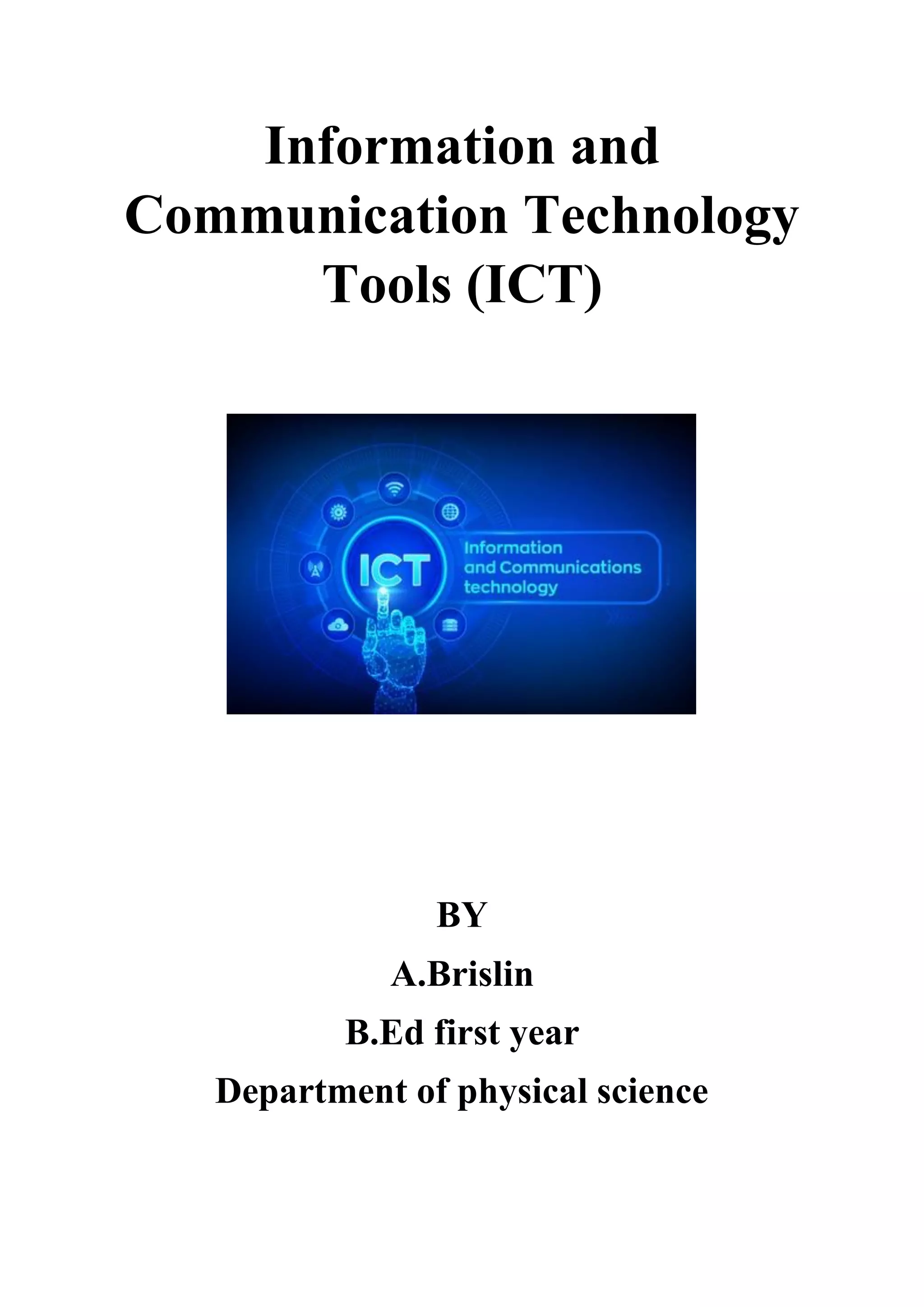 Information and communication technology tools(ict) | PDF | Smartphones | Consumer Electronics