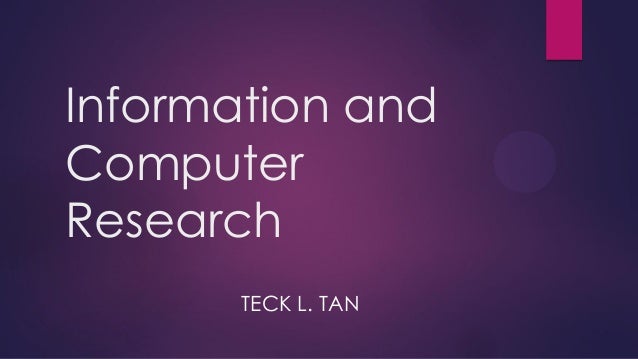 Information and Computer Research