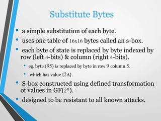 Information and data security advanced encryption standard (aes) | PPTX