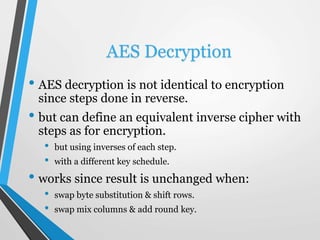 Information and data security advanced encryption standard (aes) | PPTX