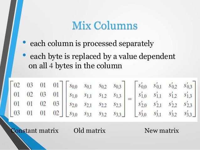 Information and data security advanced encryption standard (aes)
