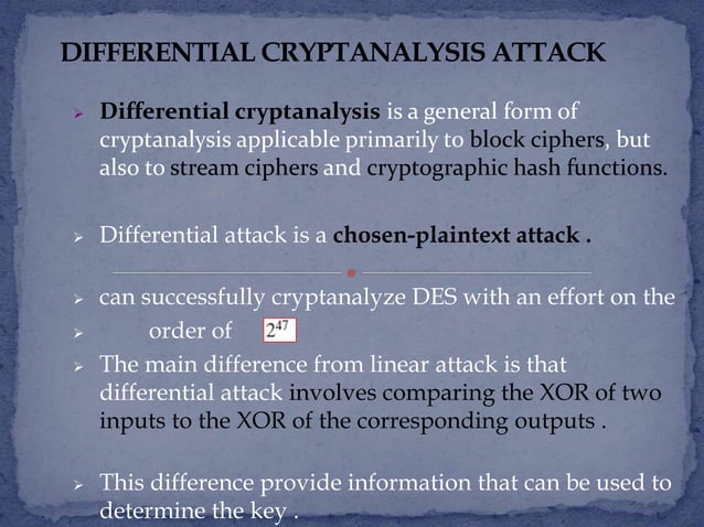 Information And Data Security Cryptanalysis Method Ppt