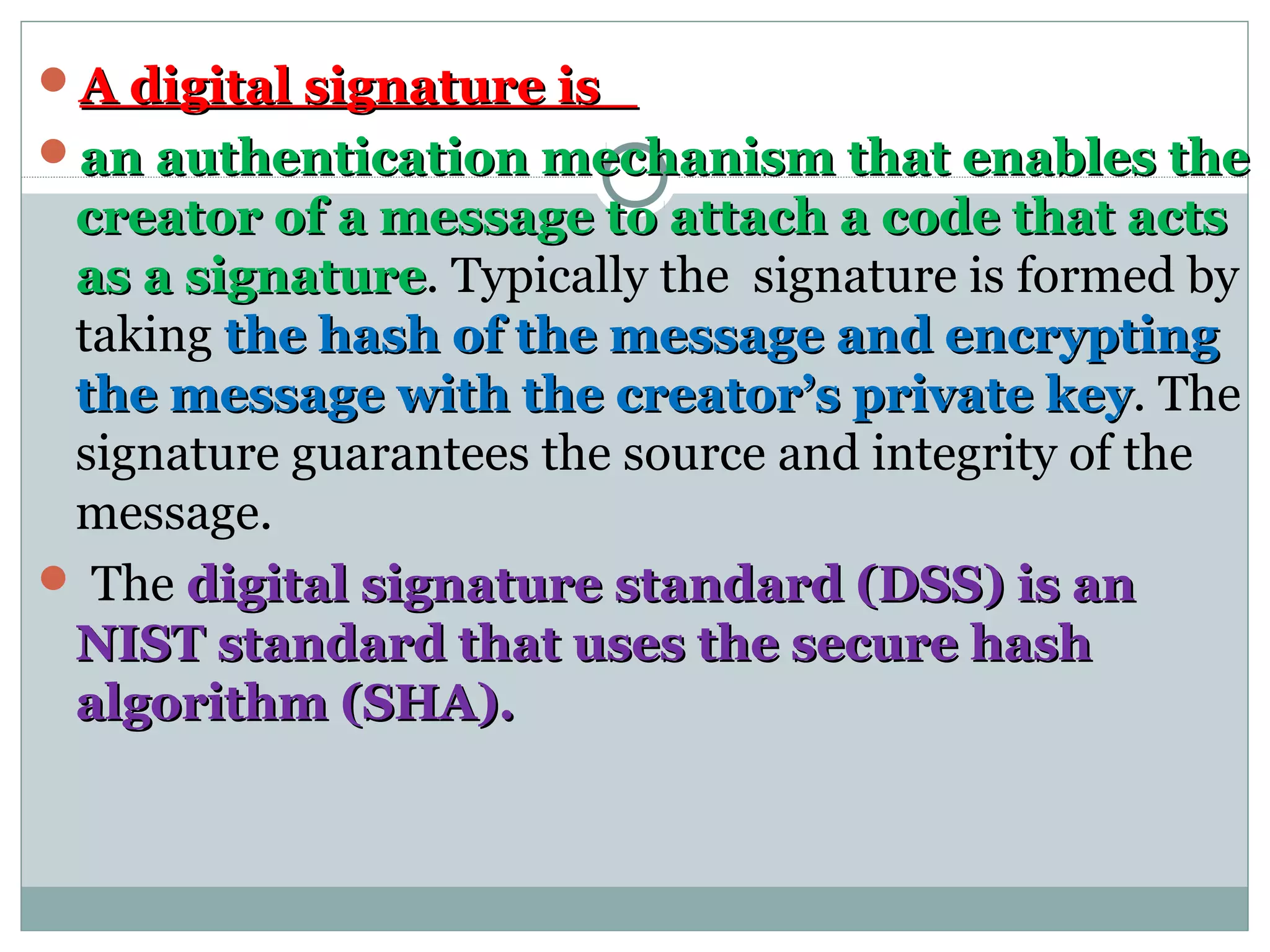 Information and data security digital signatures | PPT