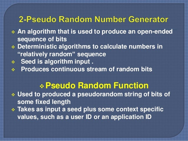 Information And Data Security Pseudorandom Number Generation And Stre