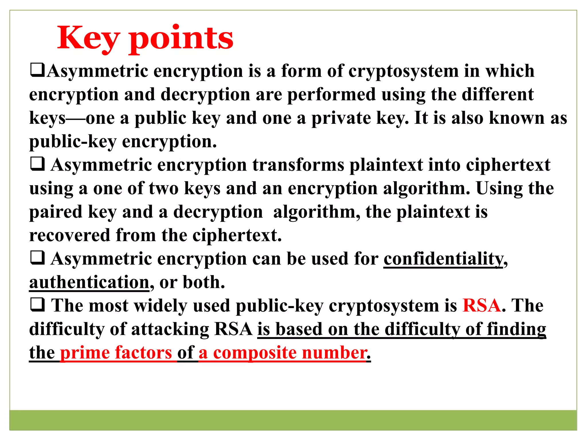 Information And Data Security Public Key Cryptography And Rsa Ppt