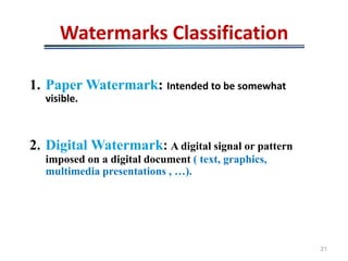 Information and data security steganography and watermarking | PPT