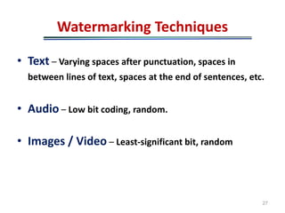 Information and data security steganography and watermarking | PPT