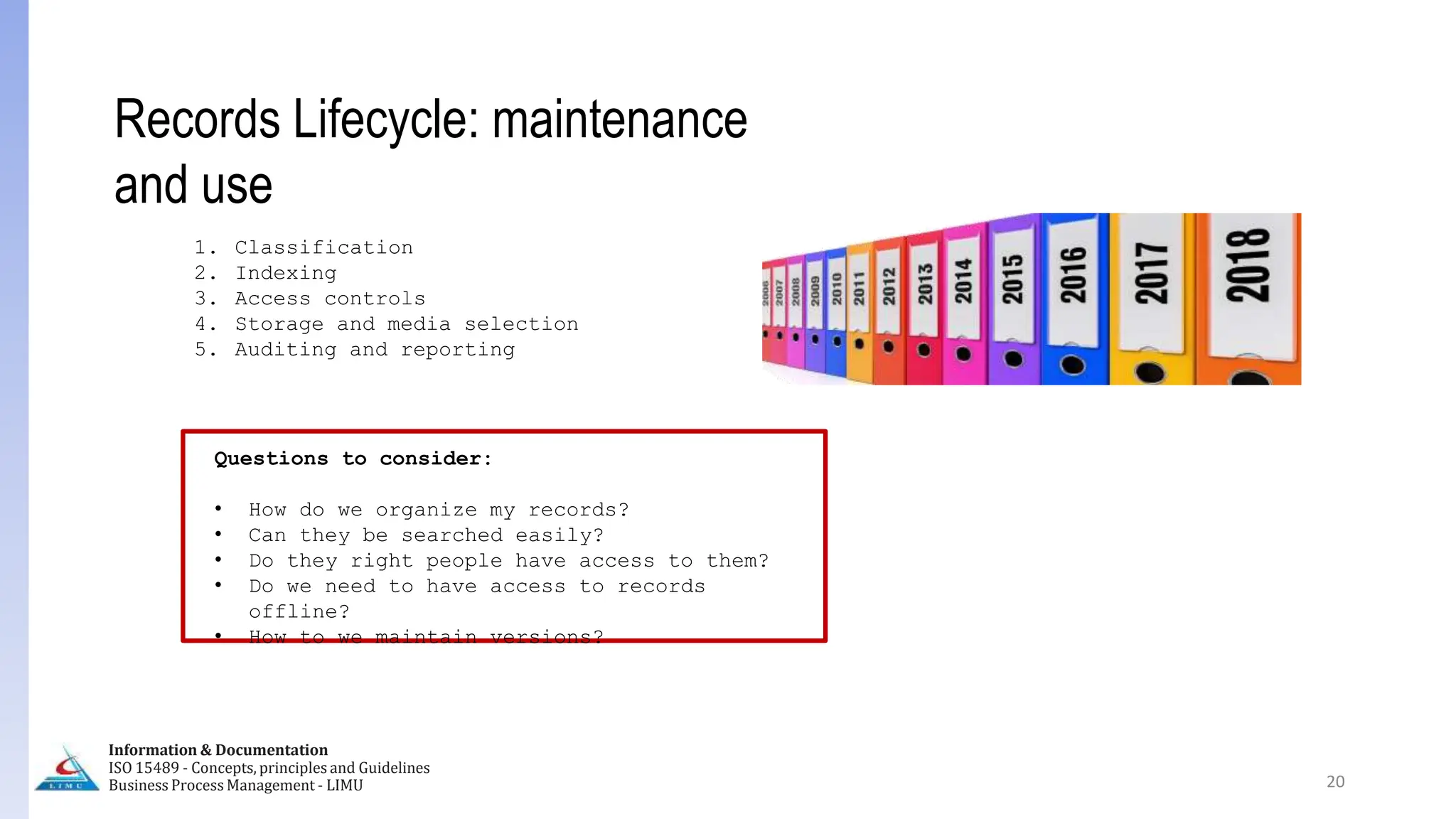 Information and documentation, Records management, Concepts and ...