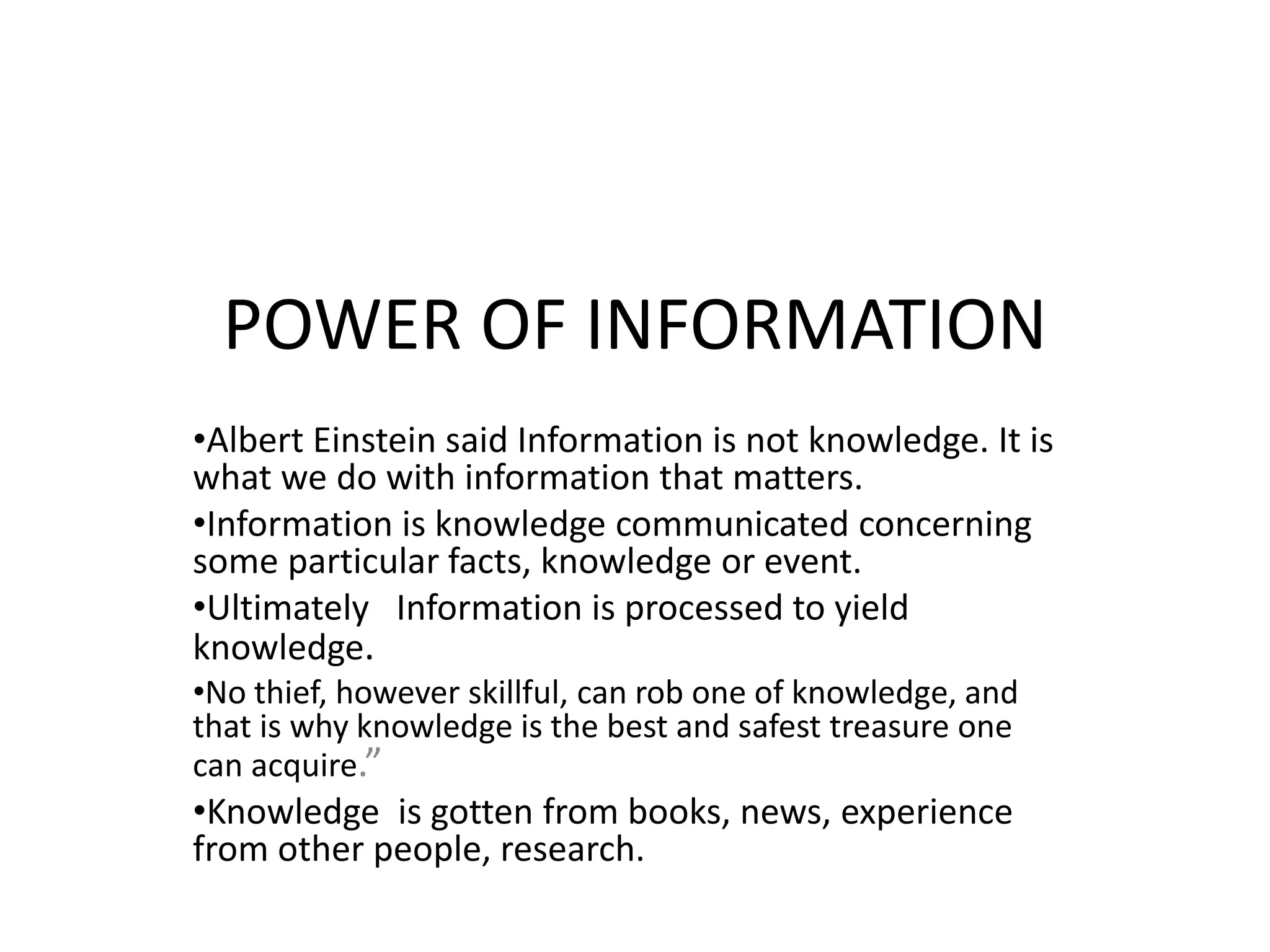 Information and knowledge | PPTX