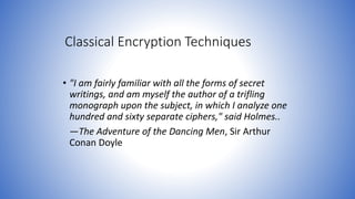 Information and network security 10 classical encryption techniques | PPT