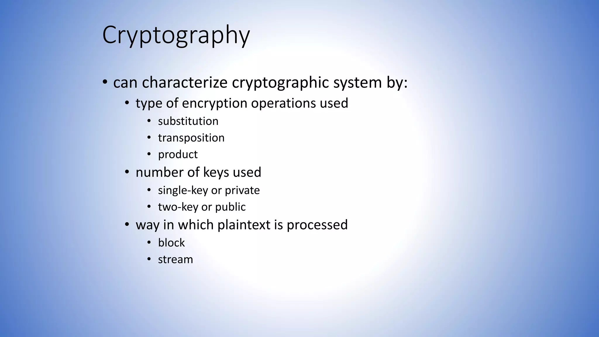 Information and network security 11 cryptography and cryptanalysis | PPTX
